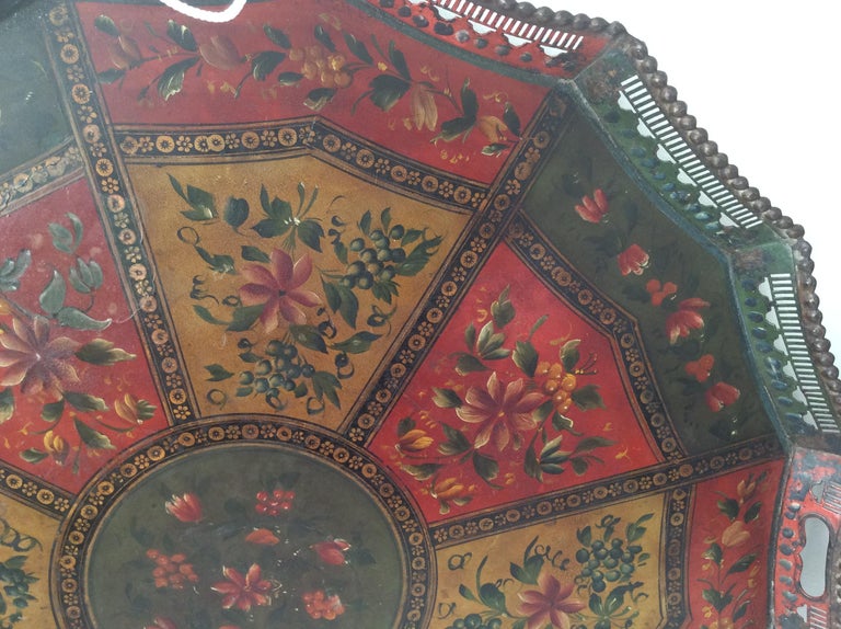 Rare Pair of Polychrome Painted Russian Tole Trays at 1stDibs