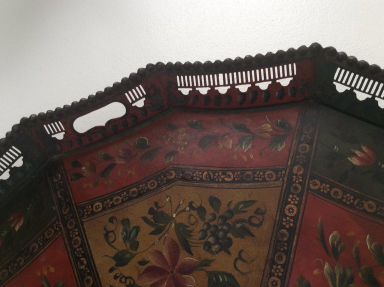 Rare Pair of Polychrome Painted Russian Tole Trays at 1stDibs