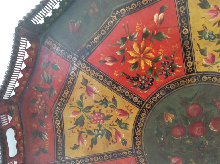 Rare Pair of Polychrome Painted Russian Tole Trays at 1stDibs