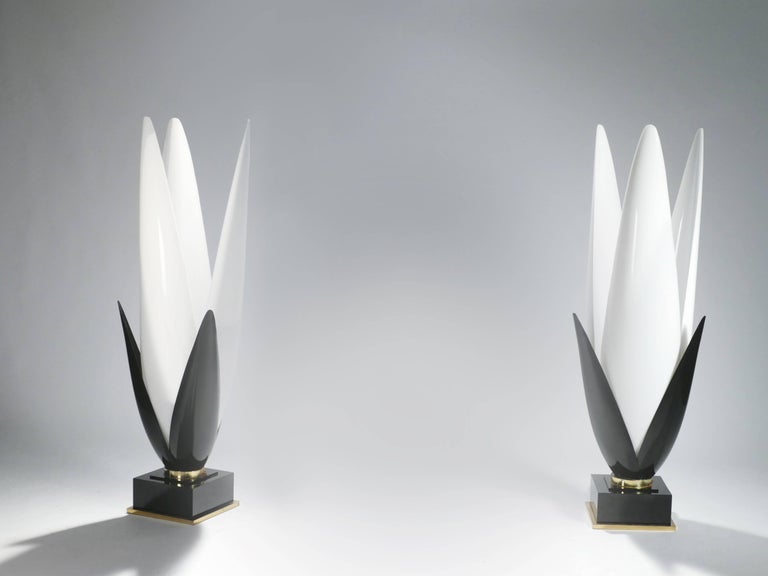 Rare Pair of Roger Rougier Floor Lamps, 1970s at 1stdibs