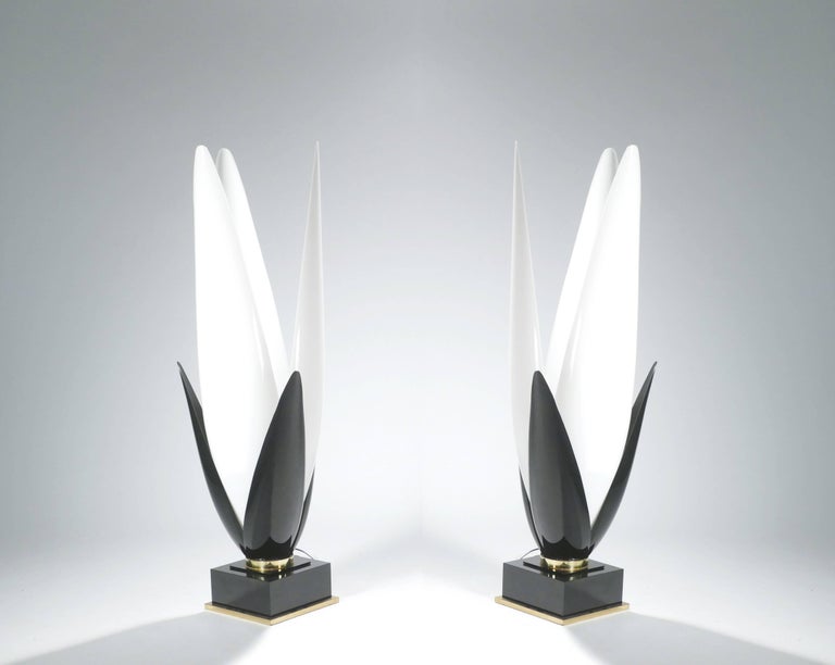 Rare Pair of Roger Rougier Floor Lamps, 1970s at 1stDibs