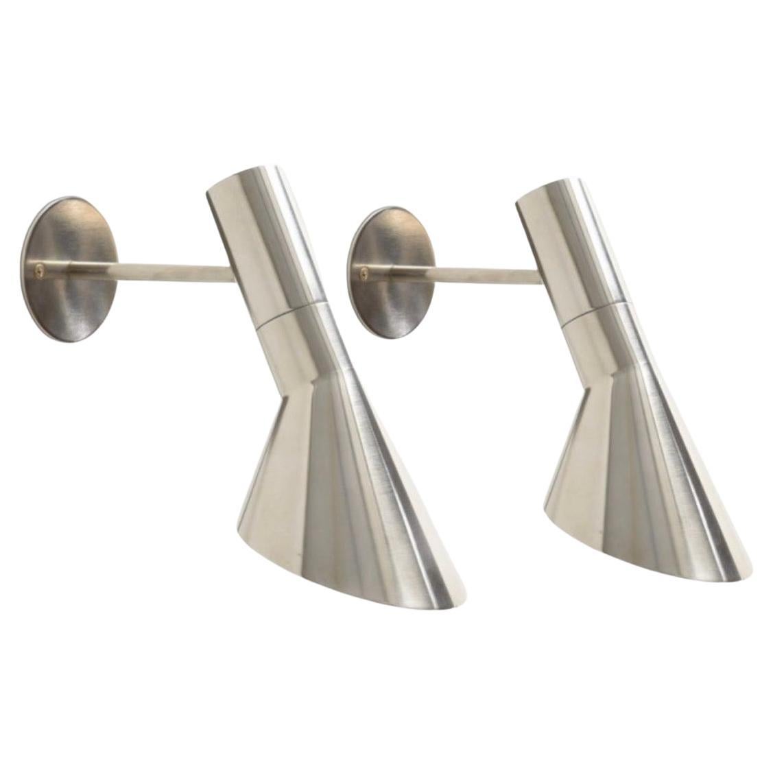 Rare Pair of Vintage Steel AJ Wall Lamps by Louis Poulsen For Sale at ...
