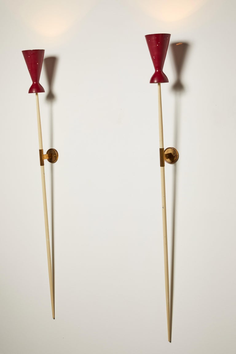 Rare Pair of Wall Lights by Robert Mathieu For Sale at 1stDibs