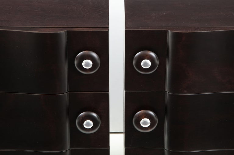 Rare Pair of Wave Front Cabinets / Nightstands by James Mont For Sale ...