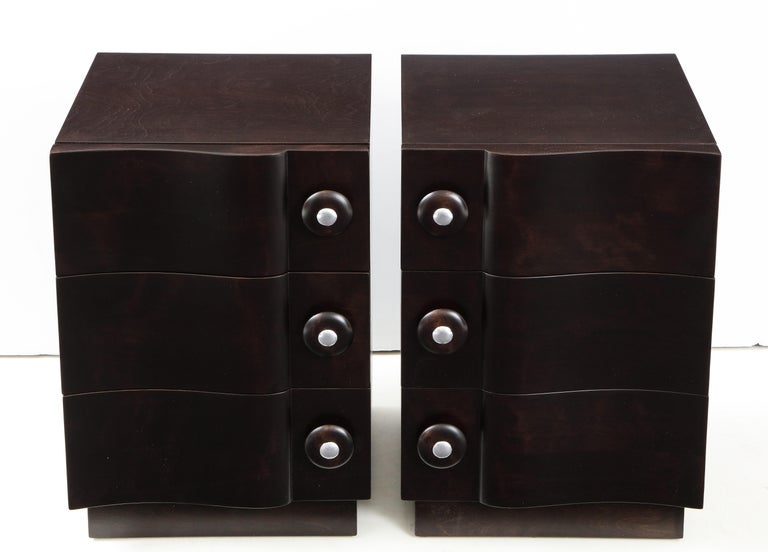 Rare Pair of Wave Front Cabinets / Nightstands by James Mont For Sale ...