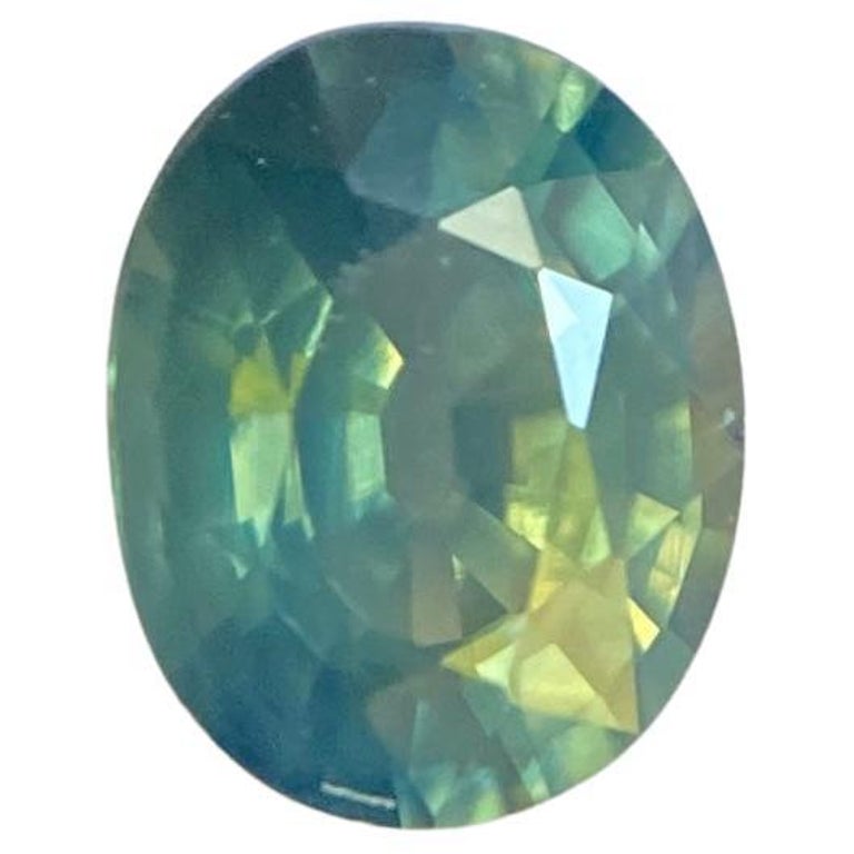 Rare Parti Colour Australia Sapphire 0.61ct Blue Green Yellow Oval Cut ...