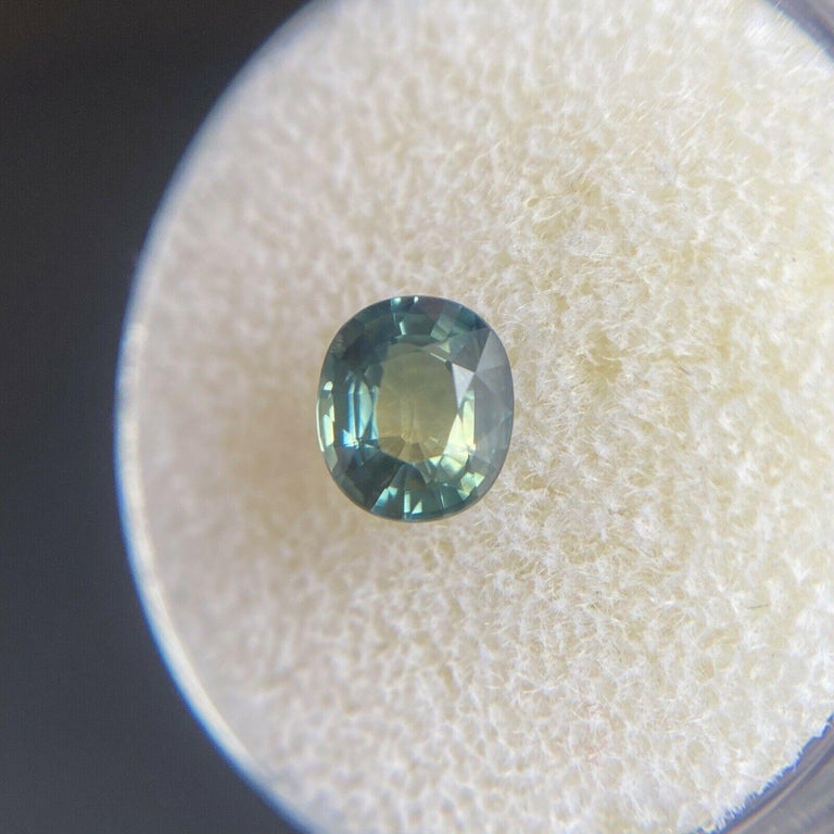 Rare Parti Colour Sapphire 1.22ct Blue Green Yellow Oval Cut Loose Gem For Sale at 1stDibs