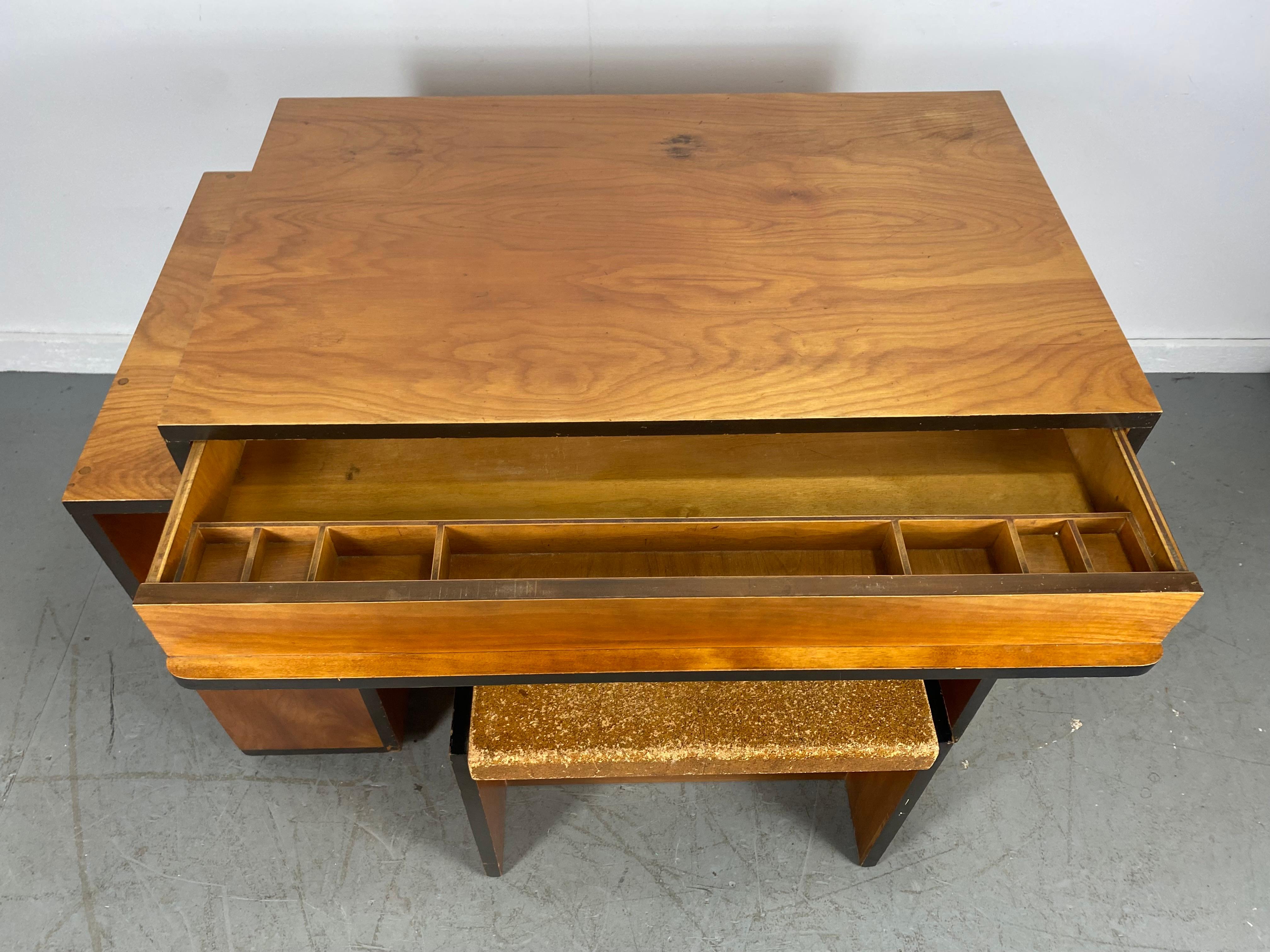 Rare Paul Frankl Skyscraper Desk / Bench, Art Deco, Modernist, Cubist ...