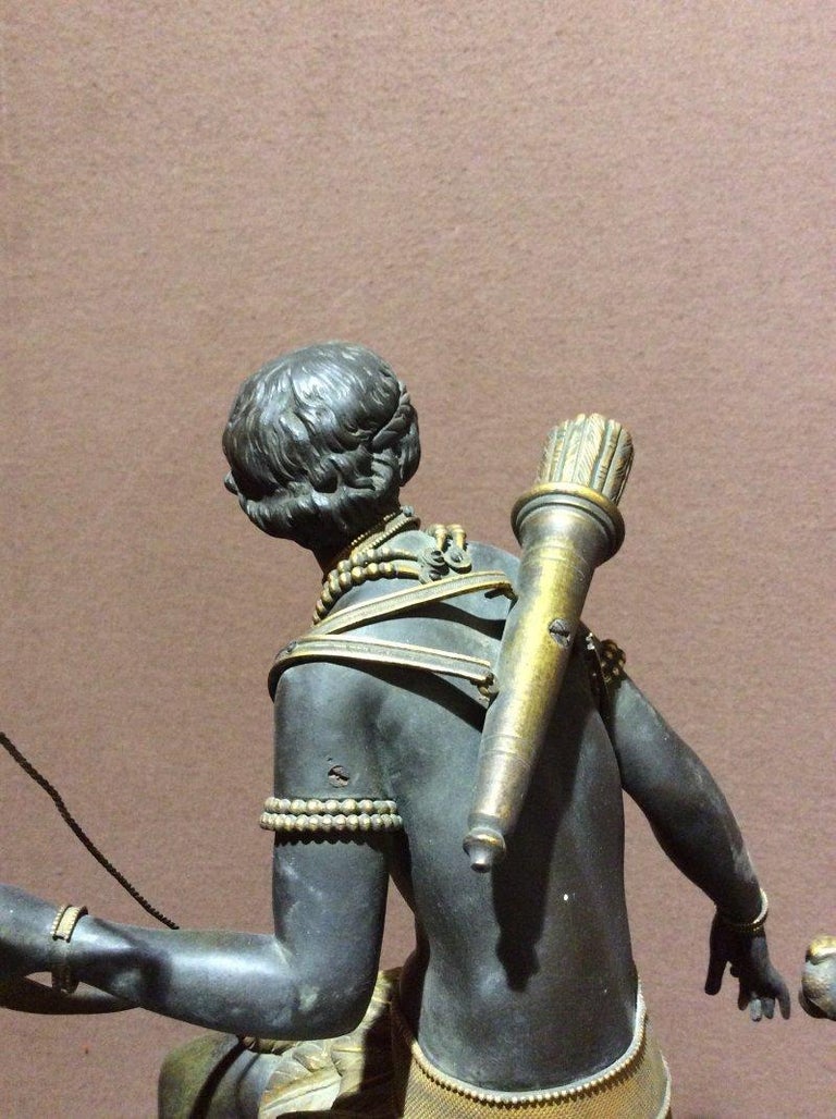 Rare Pendulum Clock "Africa" Engraved Gilded Bronze, Early 19th Century ...