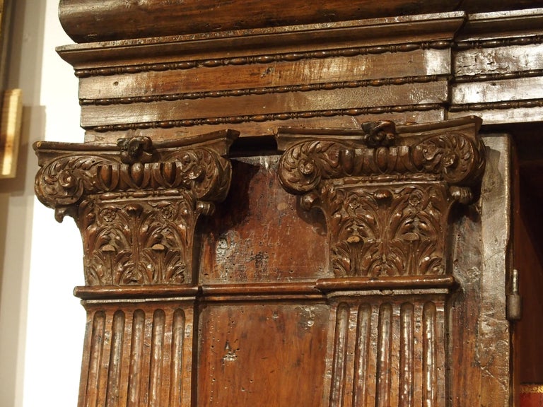 Rare Period Italian Renaissance Walnut Wood Armadio Bookcase at 1stDibs