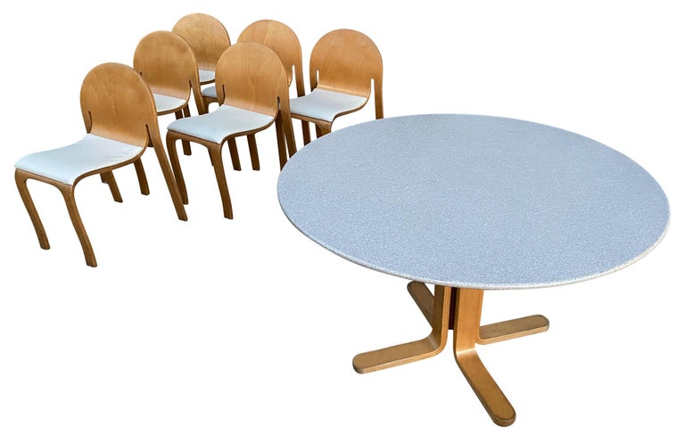 Rare Peter Danko Design Mid-Century Modern Dining Table '6' Chairs Bent ...