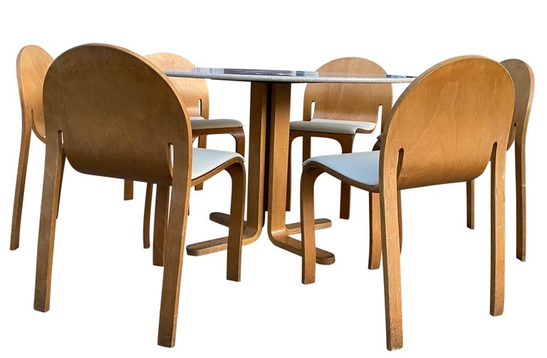 Rare Peter Danko Design Mid-Century Modern Dining Table '6' Chairs Bent Wood at 1stDibs | danko ...
