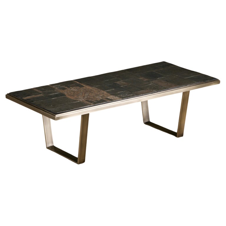 Rare Pia Manu Brutalist Coffee Table, circa 1969 Belgium, Signed For ...