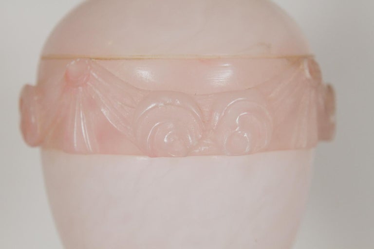 Rare Pink Alabaster Table Lamp with Gilt Bronze Mounts For Sale at 1stDibs
