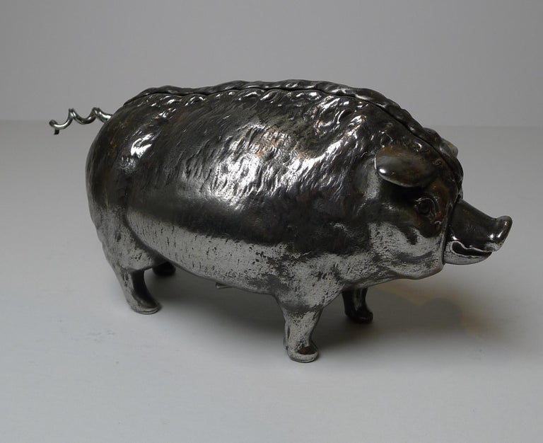 Rare Polished Pig / Hog Mechanical Bell, C.1890 For Sale at 1stDibs