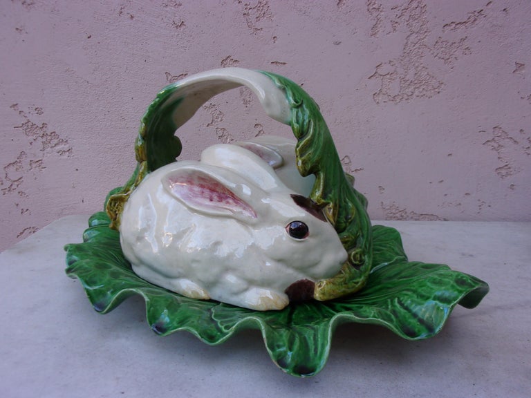 Rare Majolica Portuguese Bunnies Centerpiece Bordallo Pinheiro circa ...