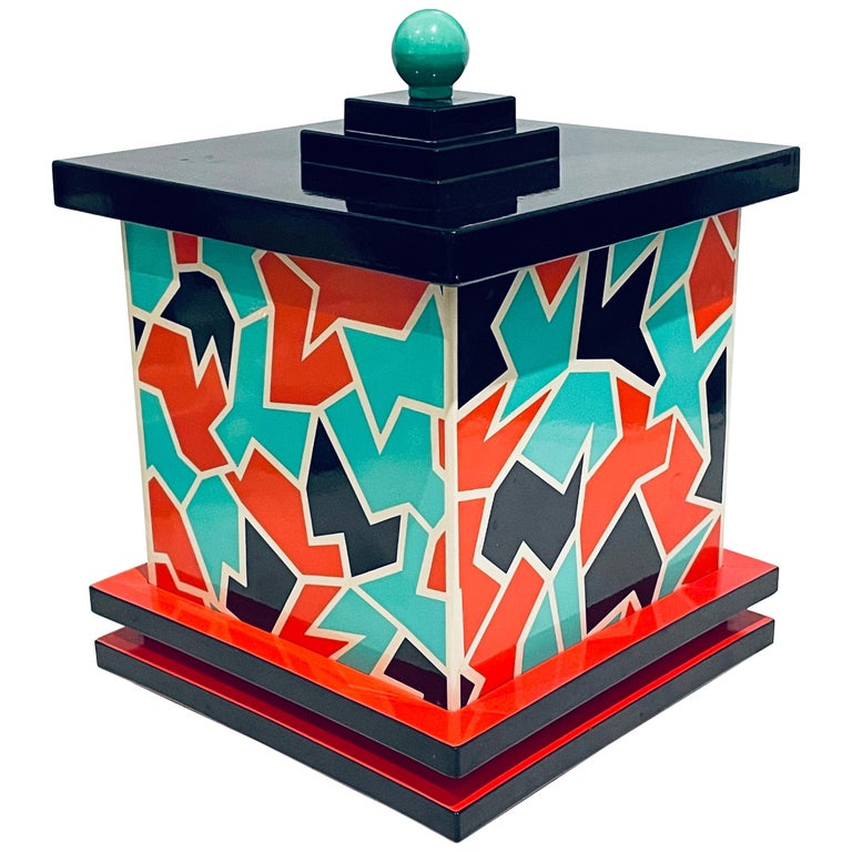 Rare Postmodern Memphis Era George Sowden Plastic Laminate Box at 1stDibs