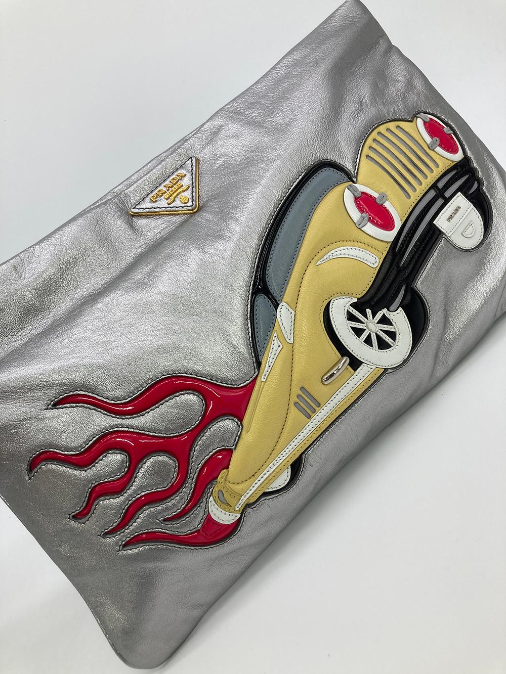 RARE Prada Hot Rod Classic Car Clutch Pochette For Sale at 1stDibs