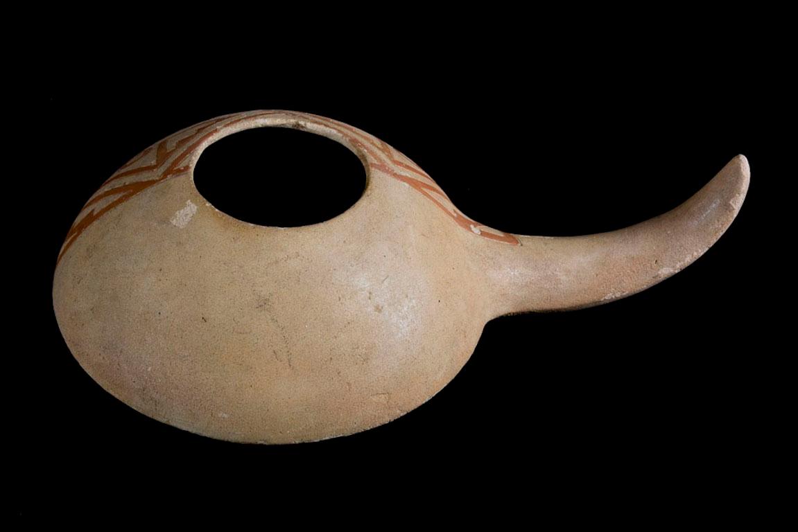 Rare Pre-Columbian Zoomorphic Moche Painted Incensor, Peru, circa 100 ...