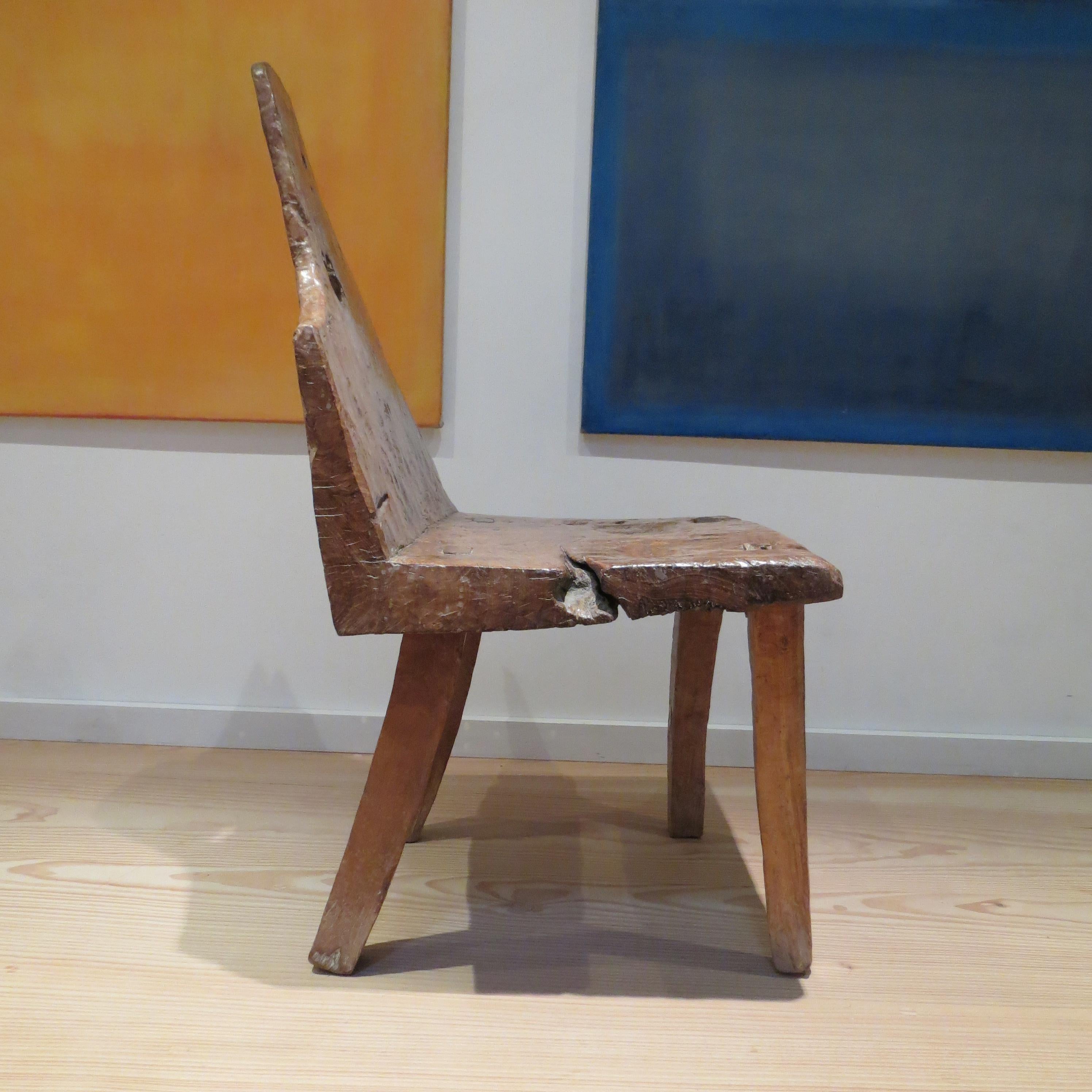 Rare Primitive Walnut Chair 19th Century English Wabi Sabi style For ...