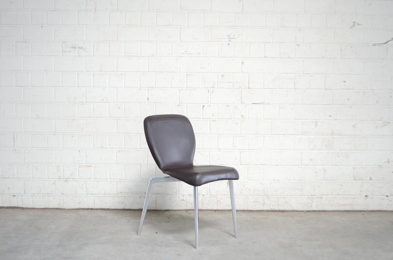 Rare Prototype of ClassiCon Munich Chair Brown Leather For Sale at 1stDibs