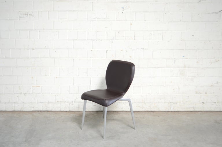 Rare Prototype of ClassiCon Munich Chair Brown Leather For Sale at 1stDibs