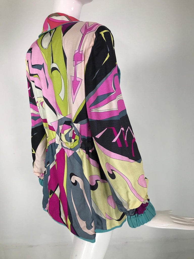 Rare Pucci Blue Wool Twill Jacket with Silk Pucci Fabric Lining 1970s ...