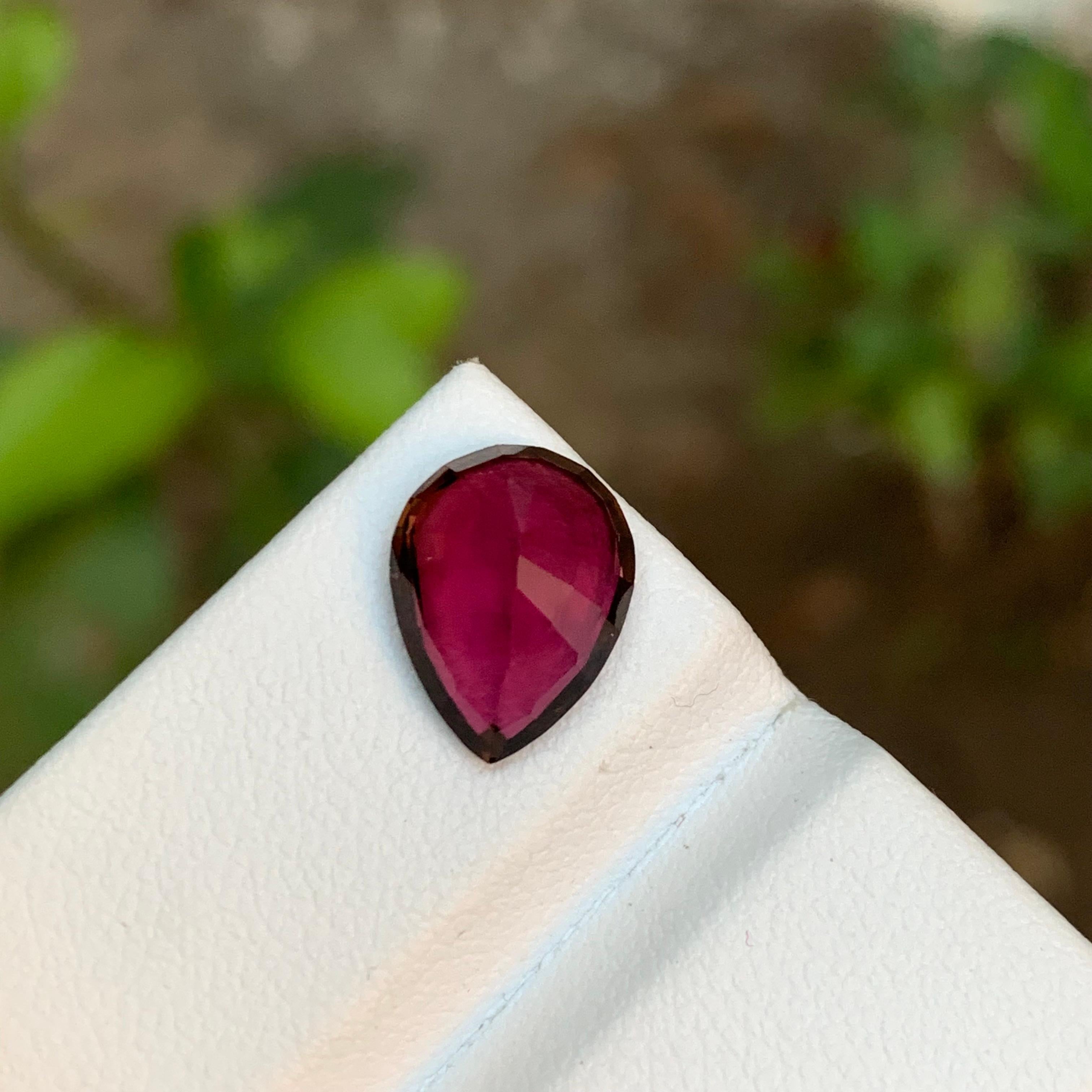 Rare Purplish Deep Pink Tourmaline Gemstone, 3.50 Ct Pear Shape ...