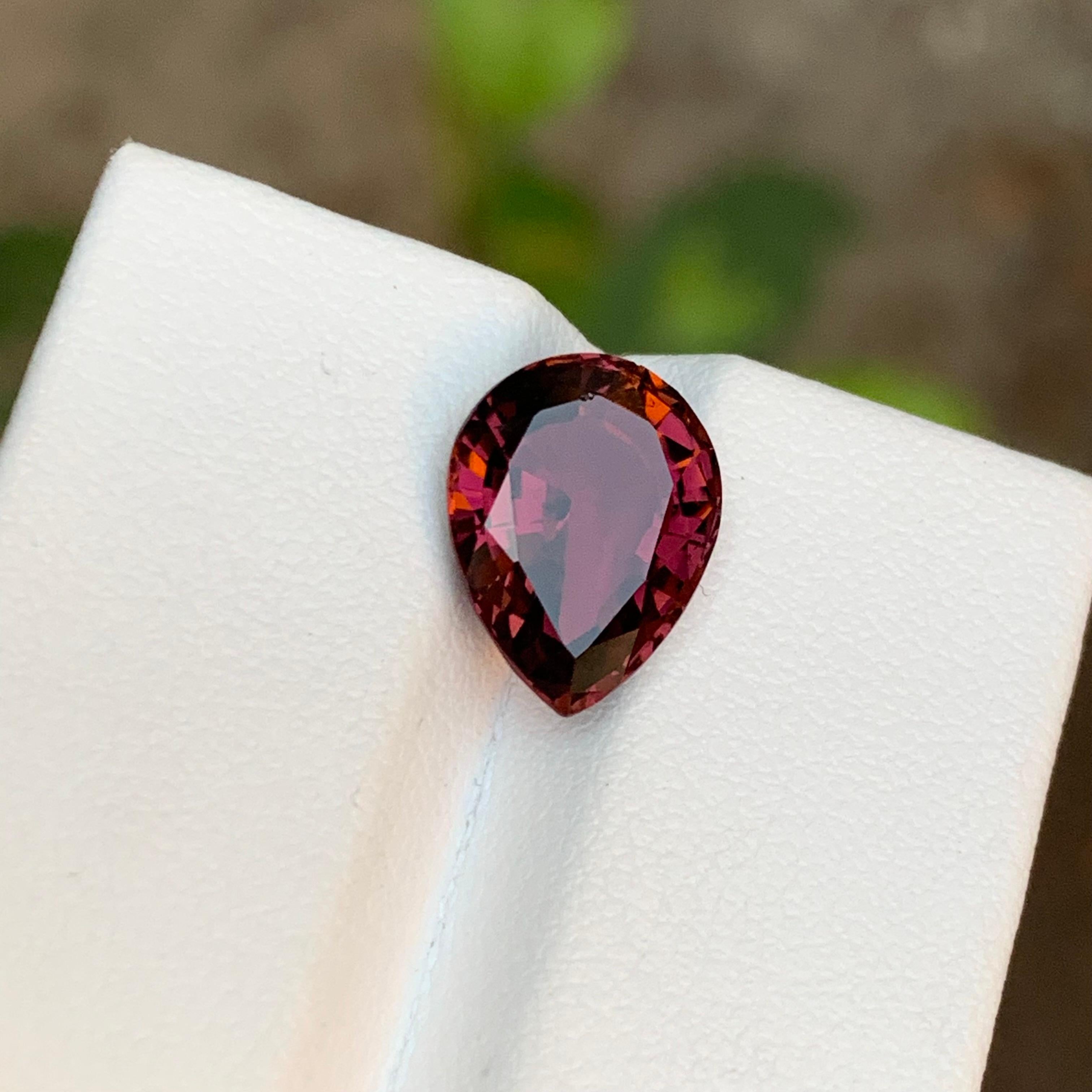 Rare Purplish Deep Pink Tourmaline Gemstone, 3.50 Ct Pear Shape ...