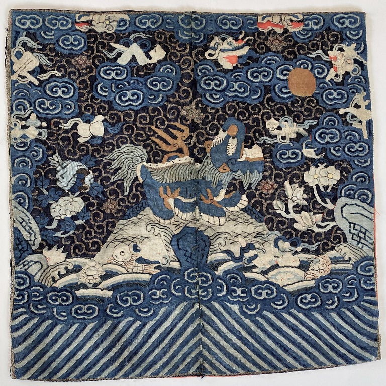 Rare Qing Dynasty K'o-Ssu ("Cut Silk") Military Rank Badge with Bear ...