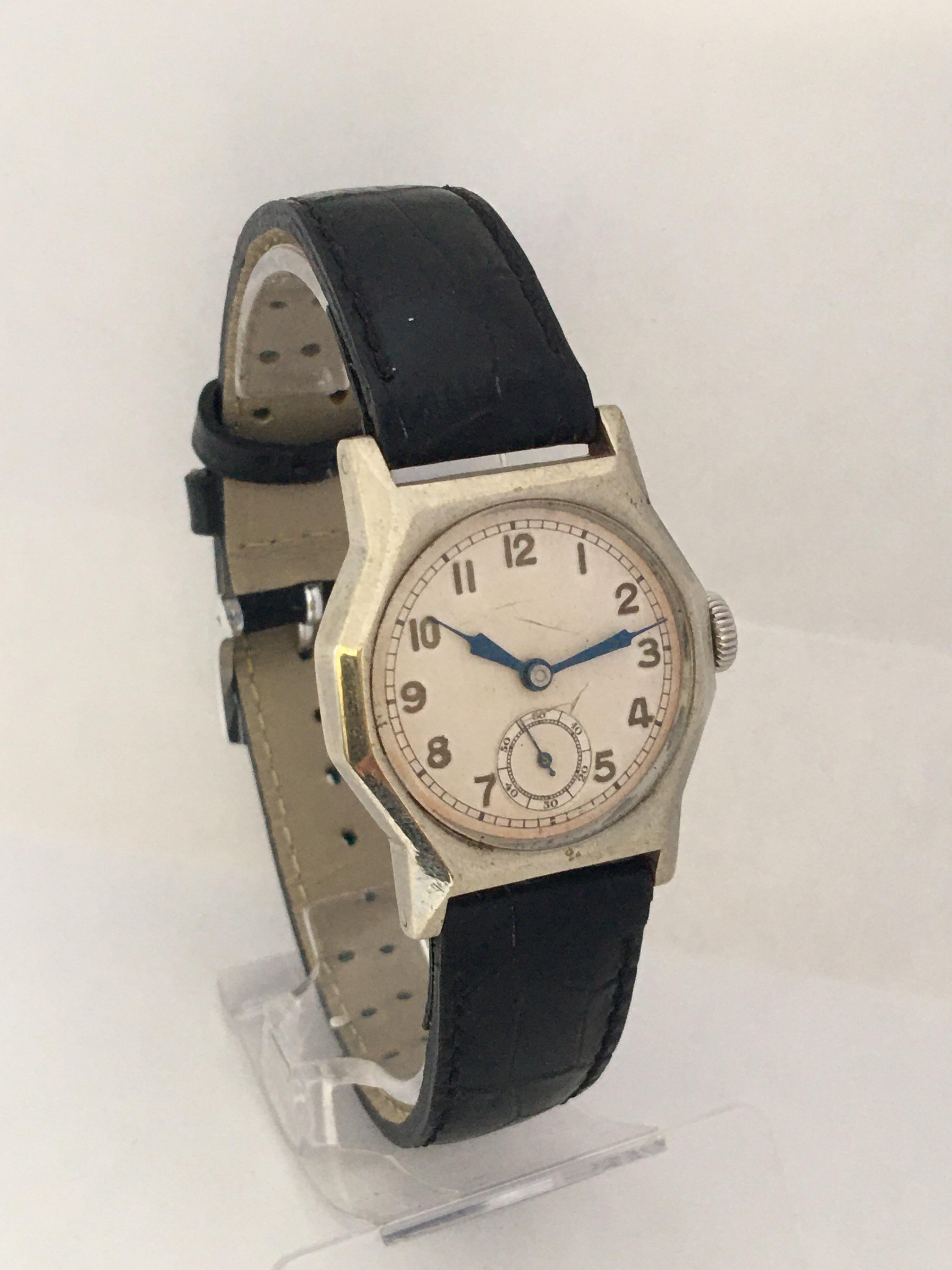 Rare Quality 1930s Vintage Silver Plated Mechanical Watch For Sale at ...