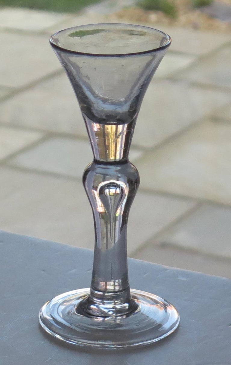 Rare Queen Anne Heavy Baluster Wine Drinking Glass, English, Circa 1710 ...