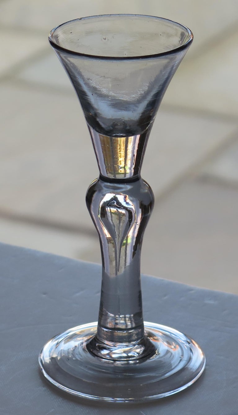 Rare Queen Anne Heavy Baluster Wine Drinking Glass, English, Circa 1710 ...
