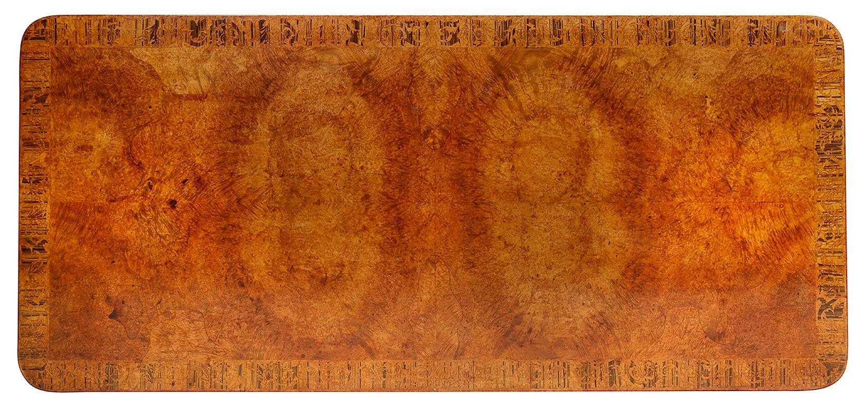 Rare Regency period Amboyna inlaid Library table, circa 1820. For Sale ...