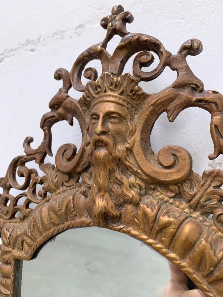 Rare Renaissance Revival Bronze Wall Mirror with Candelabras and ...