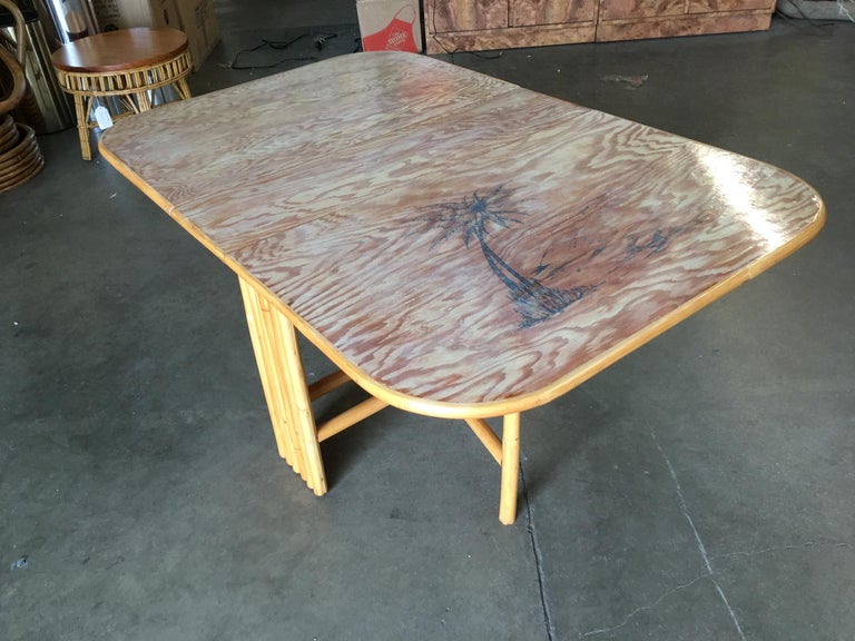 Rare Restored Gateleg Dining Table with Screen Printed Plywood Top For ...