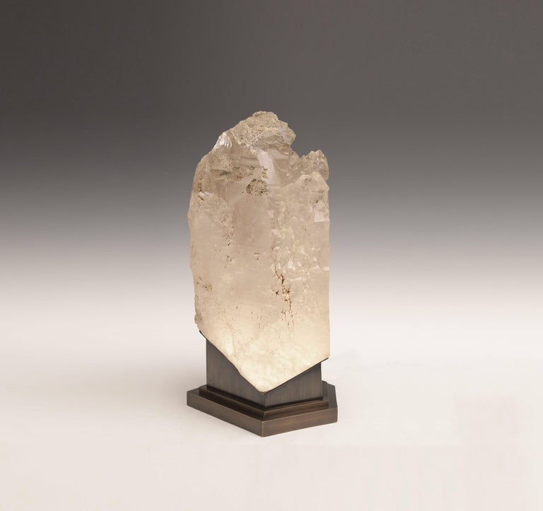 Rare Rock Crystal Sculpture Light by Phoenix For Sale at 1stDibs