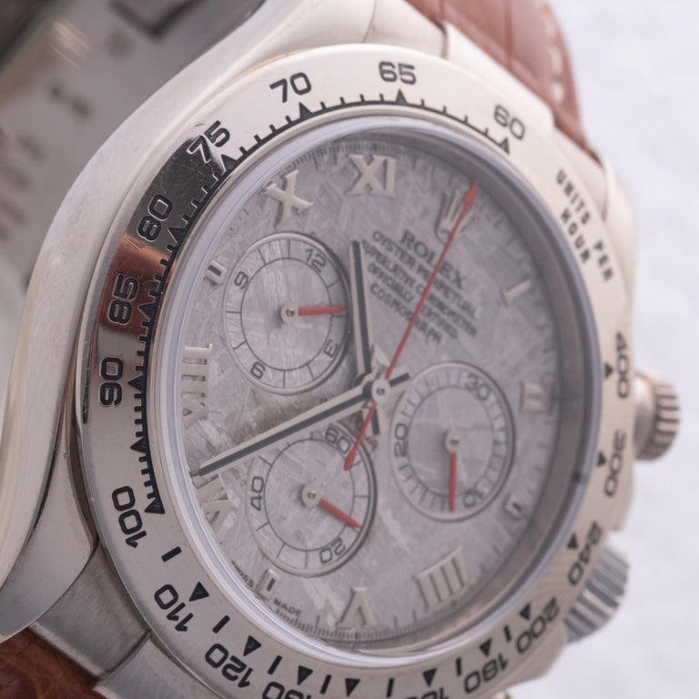 Rare Rolex Daytona Meteorite Face 18K Chronograph Watch For Sale at 1stDibs