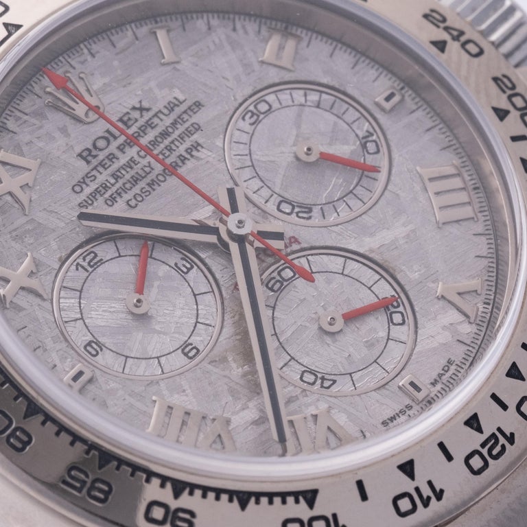 Rare Rolex Daytona Meteorite Face 18K Chronograph Watch For Sale at 1stDibs