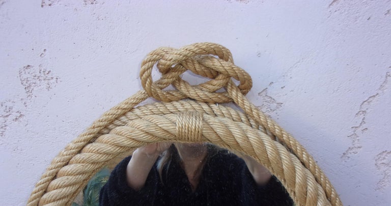 Rare Rope Mirror Sconce Adrien Audoux and Frida Minet, circa 1960 For ...