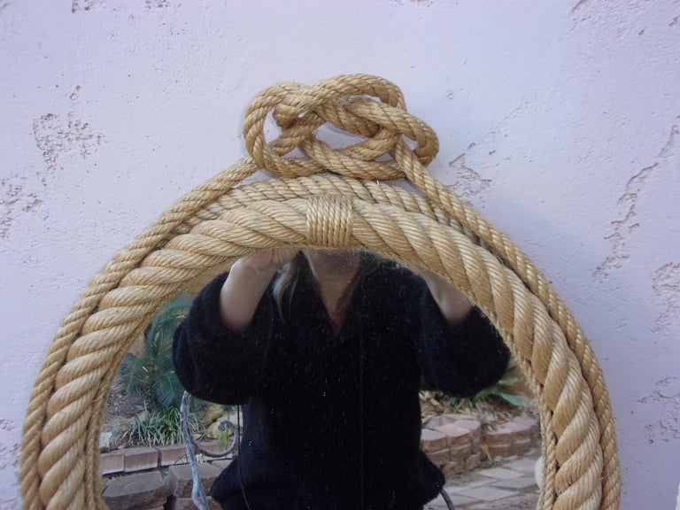 Rare Rope Mirror Sconce Adrien Audoux and Frida Minet, circa 1960 For ...