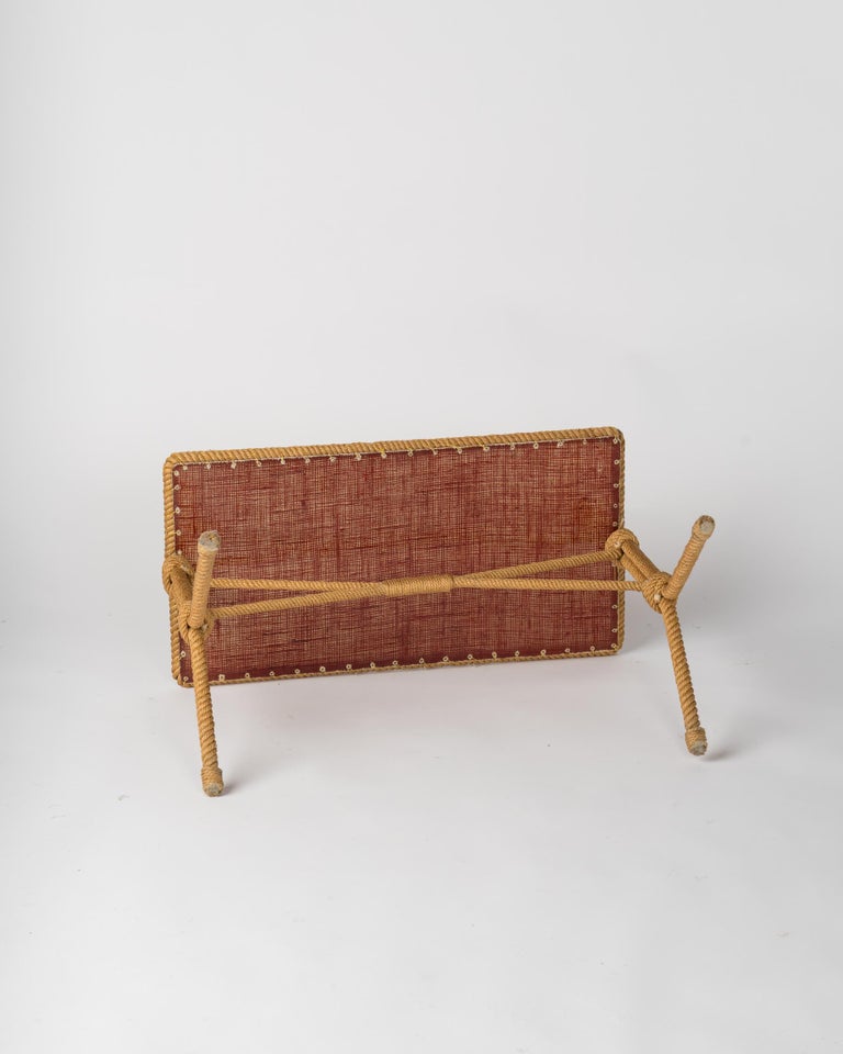 Rare Rope Side Table by Audoux Minnet, France, 1960s For Sale at 1stDibs