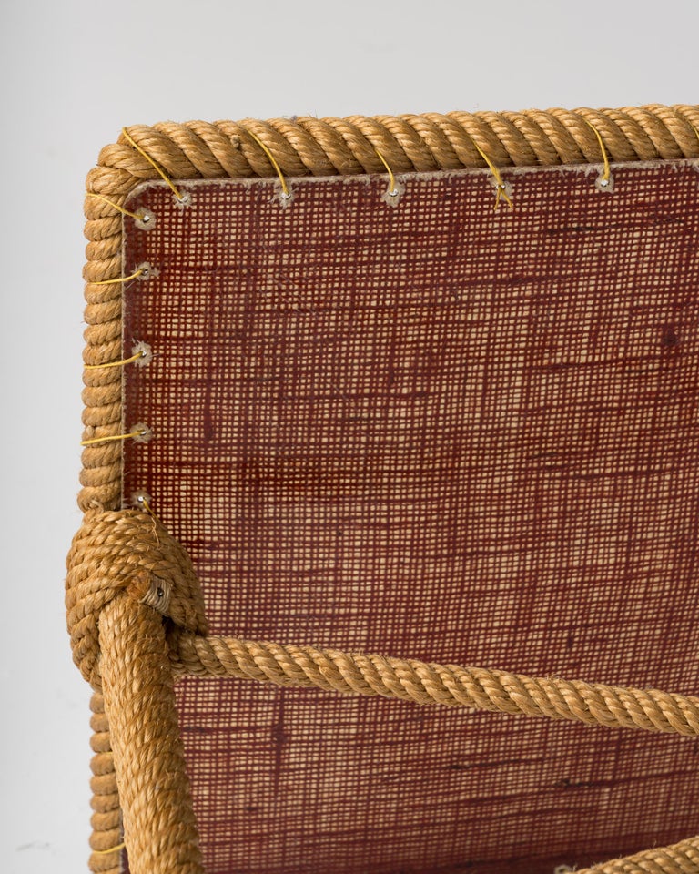 Rare Rope Side Table by Audoux Minnet, France 1960s For Sale at 1stDibs