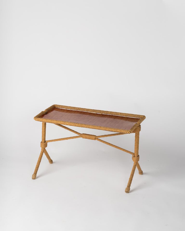 Rare Rope Side Table by Audoux Minnet, France 1960s For Sale at 1stDibs