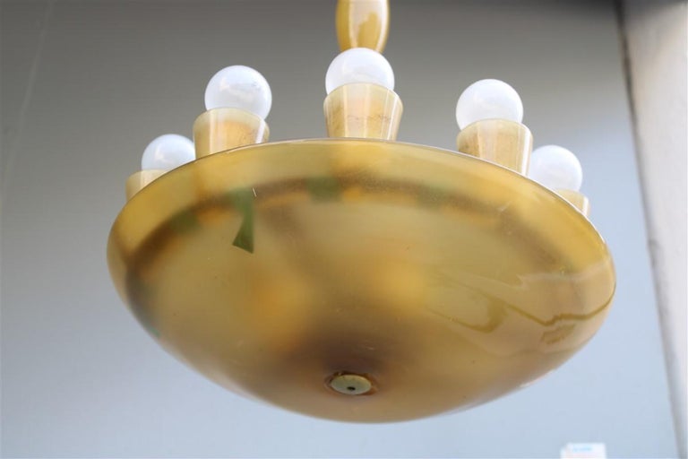 Rare Round Amber Murano Italian Chandelier Fratelli Toso 1930 Original ...