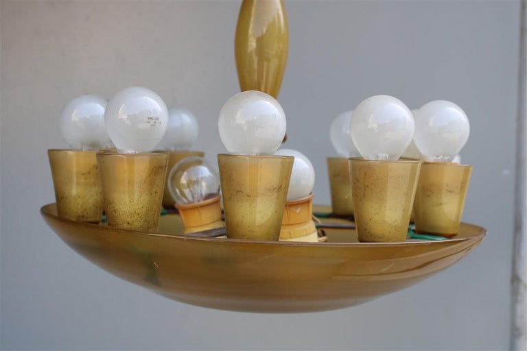 Rare Round Amber Murano Italian Chandelier Fratelli Toso 1930 Original ...