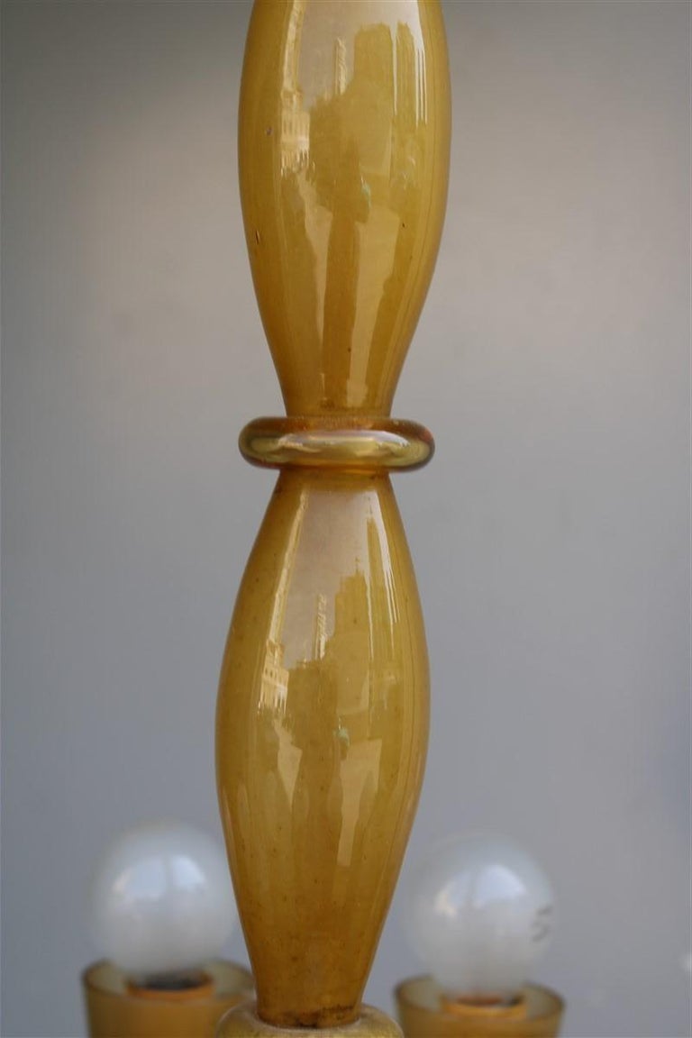Rare Round Amber Murano Italian Chandelier Fratelli Toso 1930 Original ...