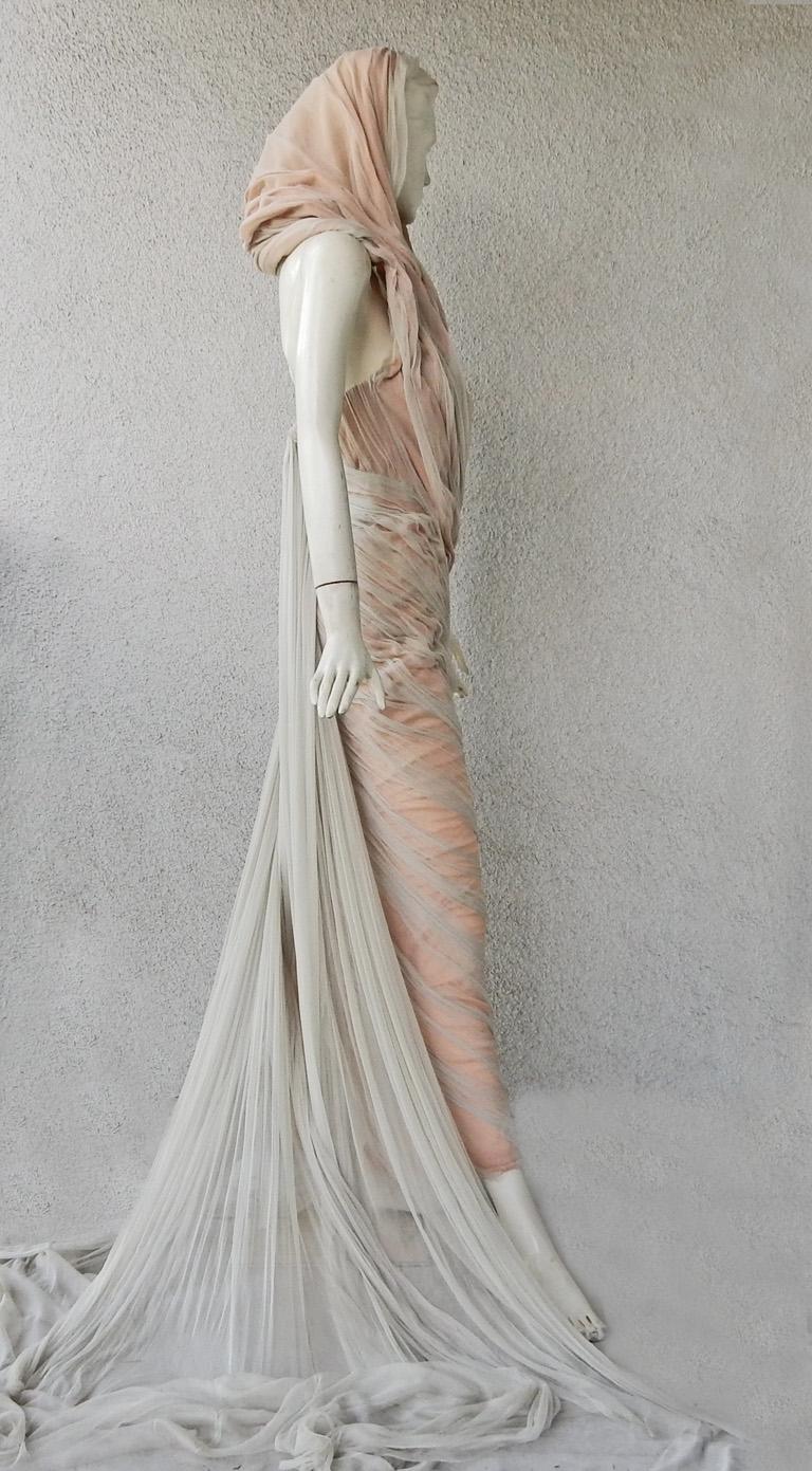 Rare Runway Jean Paul Gaultier Haute Couture Dreamy Diaphanous Diva Gown For Sale at 1stDibs