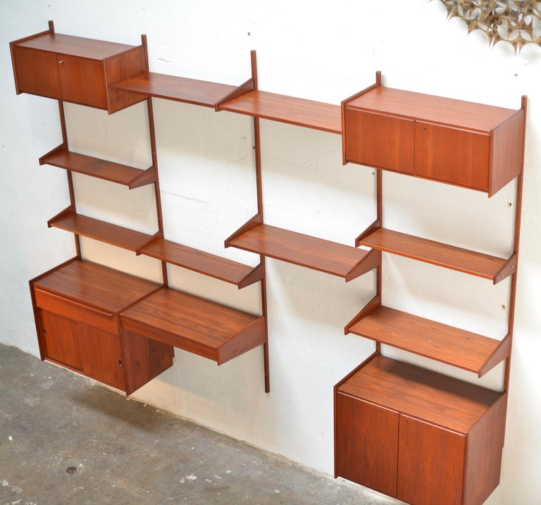 Rare Scandinavian Modern Teak Wall Unit at 1stDibs