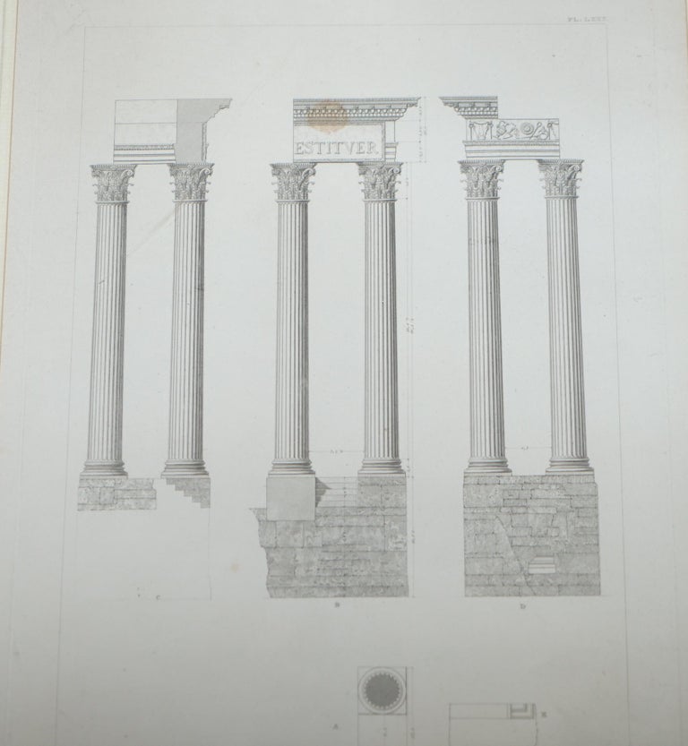 RARE SET 5 VICTORIAN GRAND TOUR ANTIQUE PRINTS TEMPLE OF JUPiTER TRAJAN ...